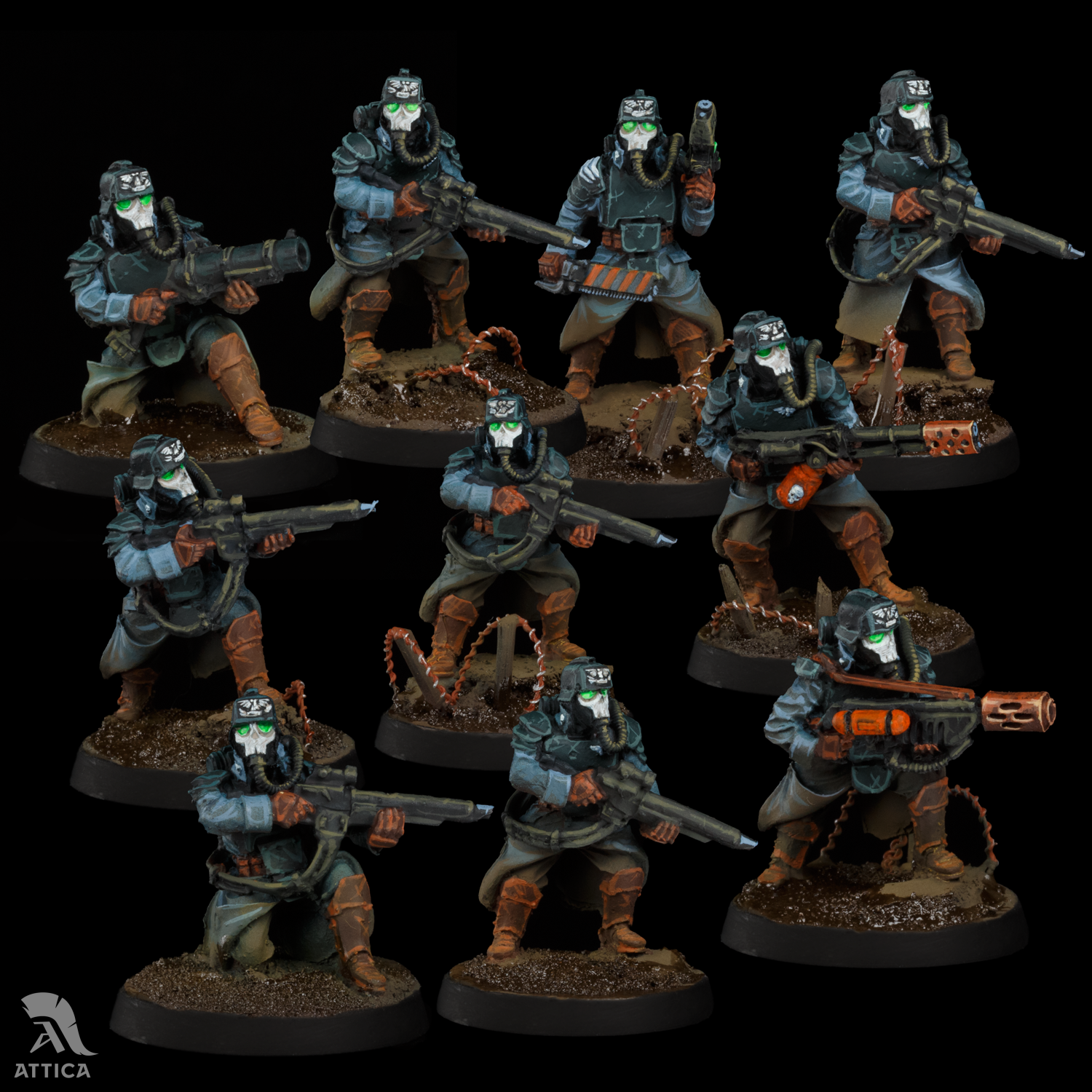 Death Korps of Krieg Grenadier Squad Painted Wargaming Figure Art Quality