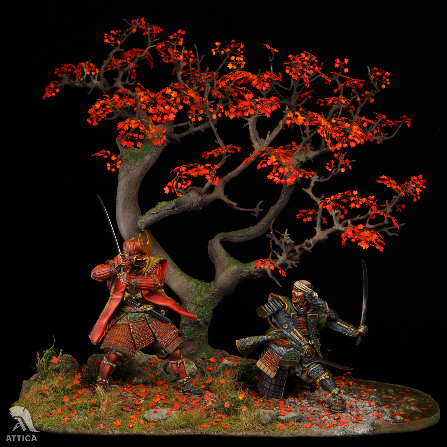 Duel Between Japanese Samurai of Ishida & Tokugawa Clans Painted Toy ...