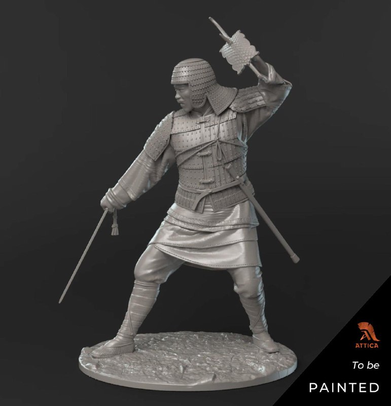 Chinese Warrior of the Western Han Dynasty Painted Toy Soldier Art Quality