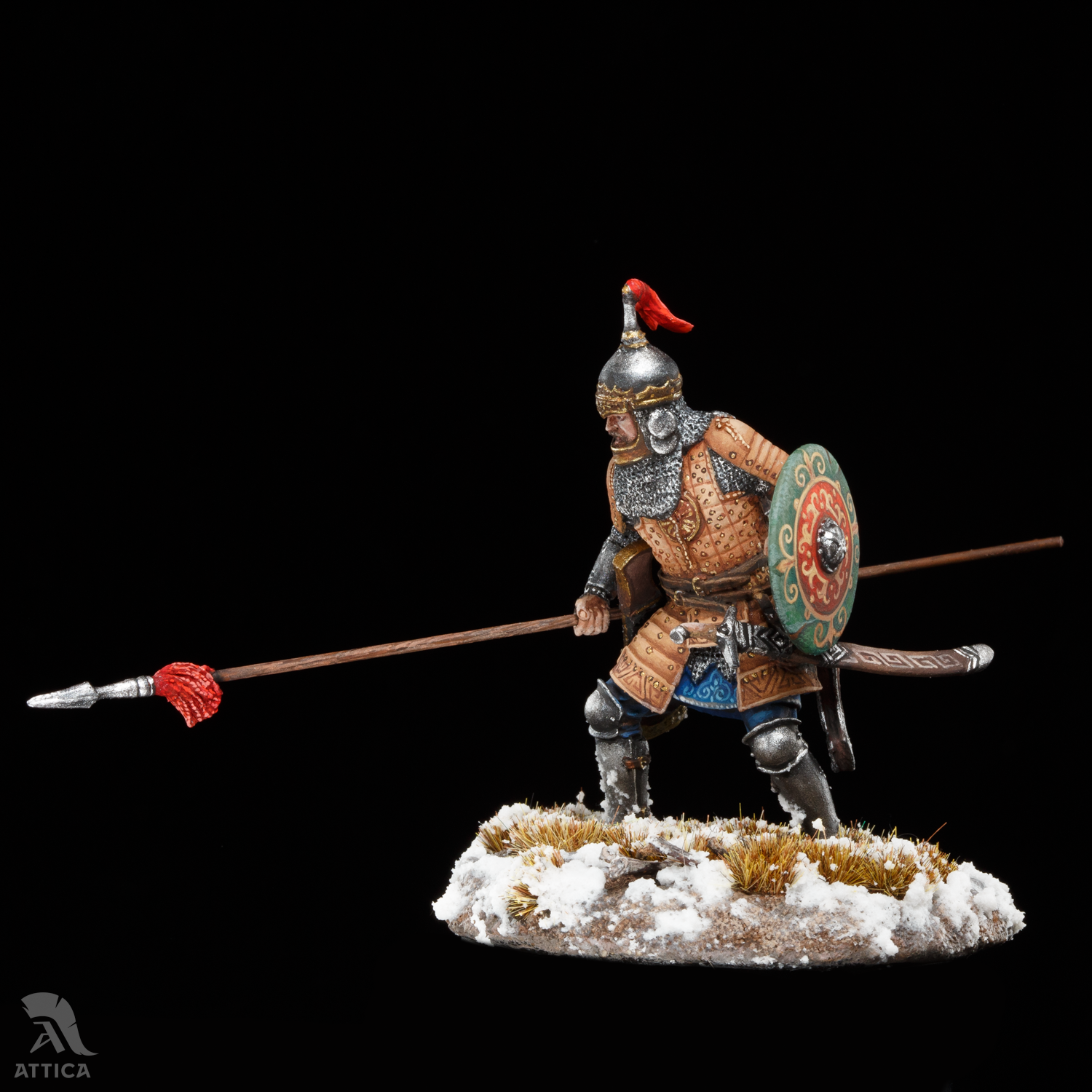 Tatar-Mongol warrior with a spear Painted Toy Soldier Art Quality